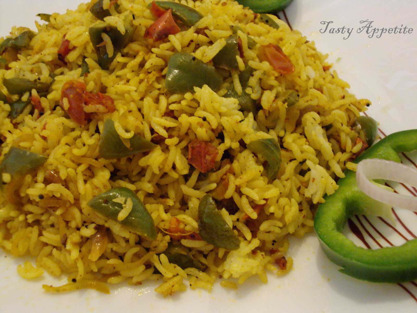 Capsicum Rice | Tasty Appetite