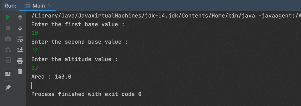 Java program to find the area of a Trapezoid - CodeVsColor