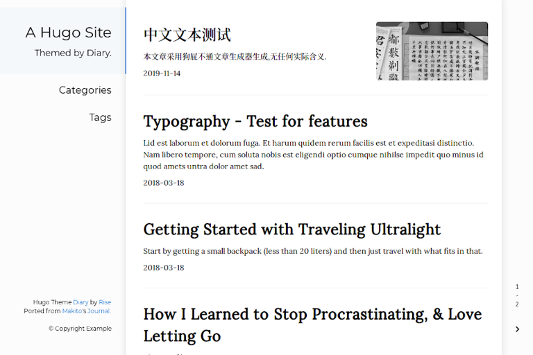 Complete List | Hugo Themes