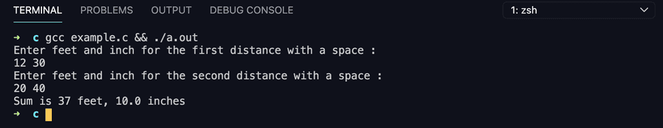 Write A C Program To Add Two Distances Using Structure Codevscolor