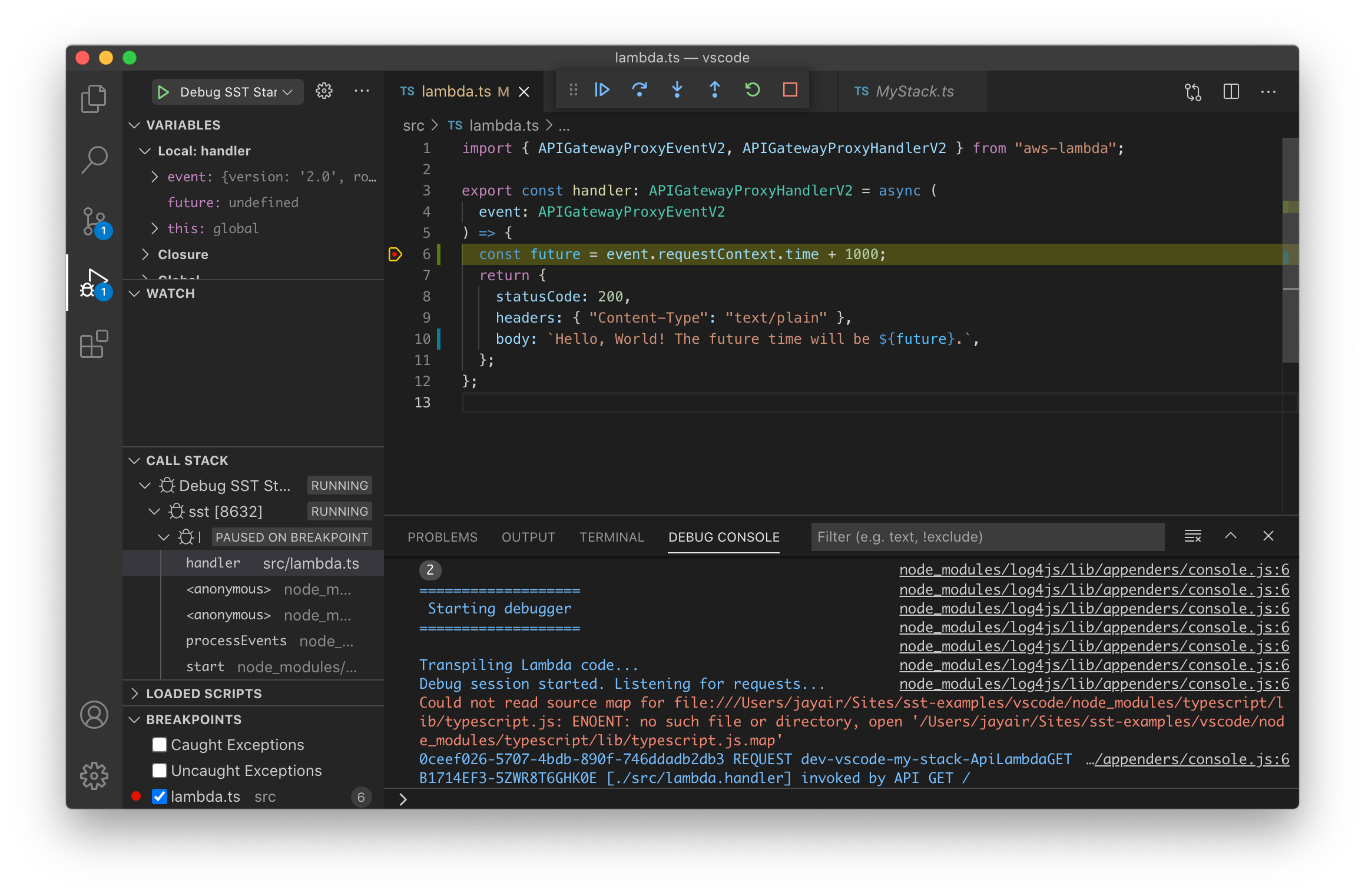 How To Debug Lambda Functions With Visual Studio Code