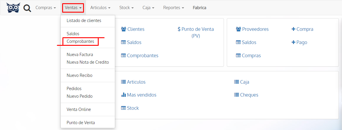 Comprobante de ventas | Ninox Docs