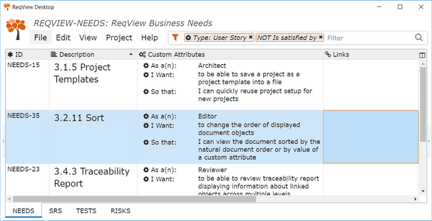 Analyze Requirements Coverage | ReqView