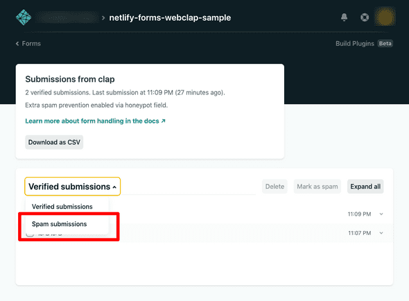Netlify Formsを使ってweb拍手を実装する :: comilablog