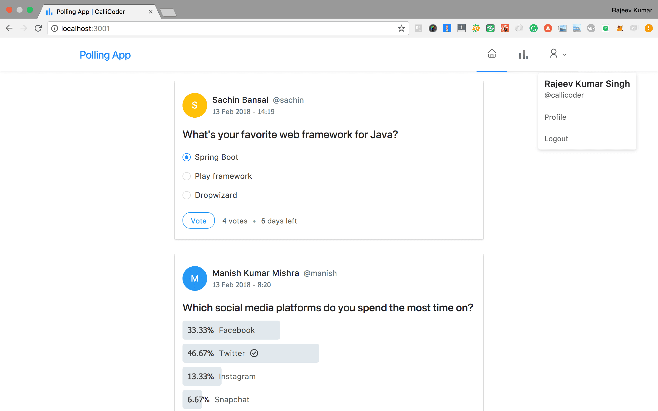 Spring Boot + Spring Security + JWT + MySQL + React Full Stack Polling App - Part 1 | CalliCoder