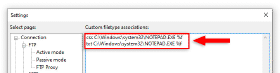 FileZilla Fix: "No program has been associated on your system with this ...