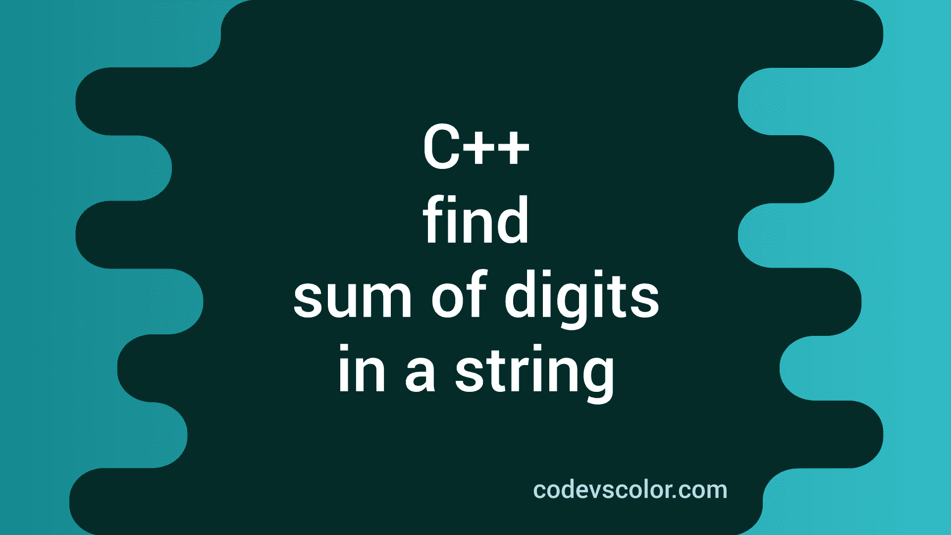 C Program To Find The Sum Of Digits In A String Codevscolor
