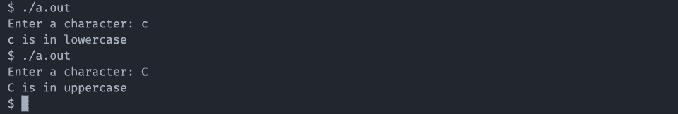 C program to check if a character is uppercase using isupper - CodeVsColor