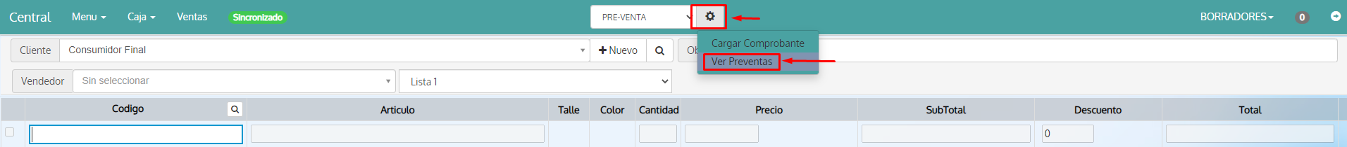Ver Preventa | Ninox Docs