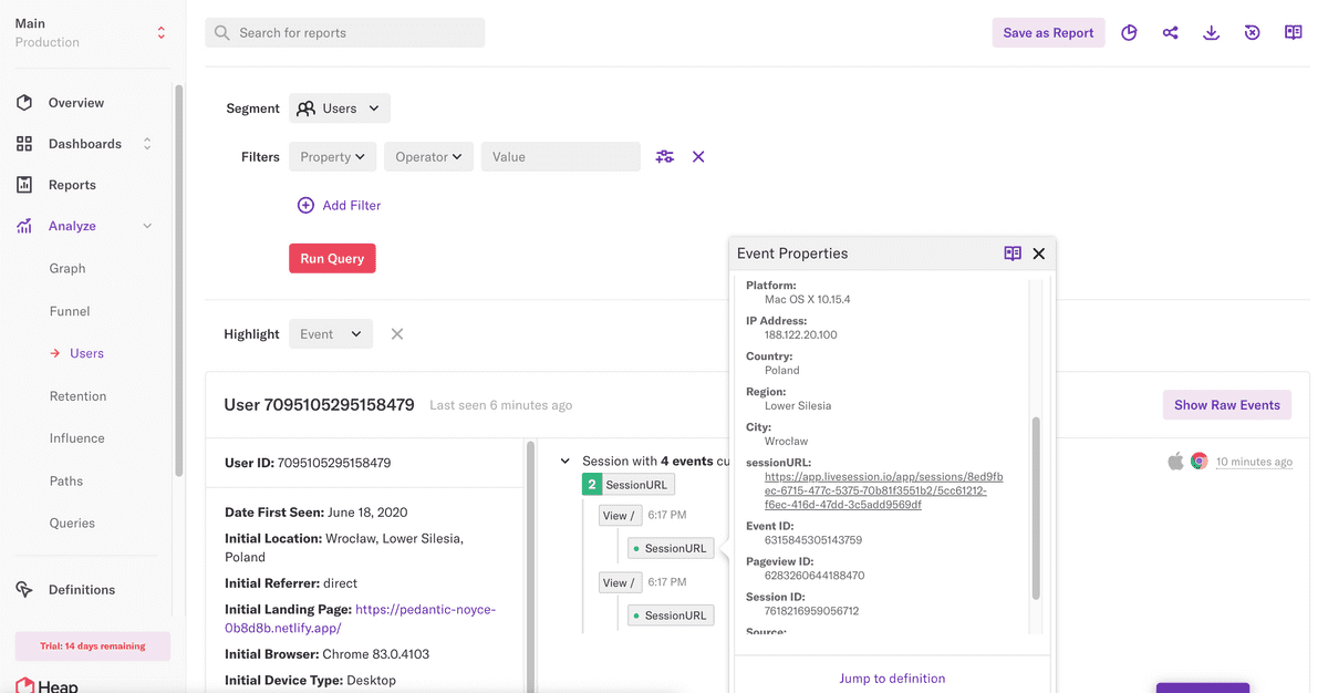 Heap - Analytics | Integrations | LiveSession