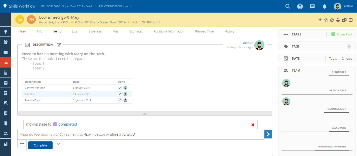 My Tasks | Skills Workflow’s Documentation