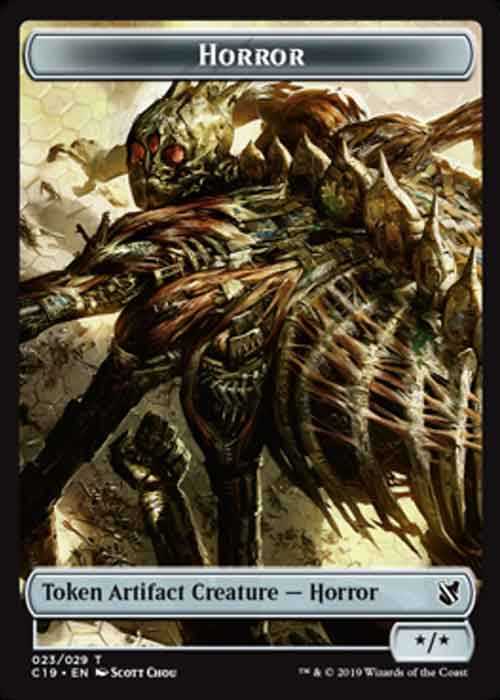 X/X Colorless Horror Artifact Creature Token | MTG.onl Tokens