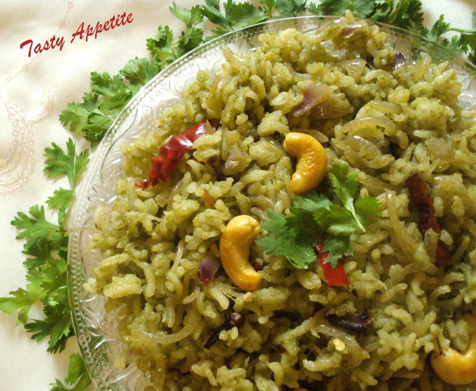 Coriander Rice | Cilantro Rice | Kothumalli Sadam | Tasty Appetite