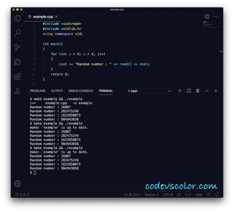C++ program to print a random number - CodeVsColor