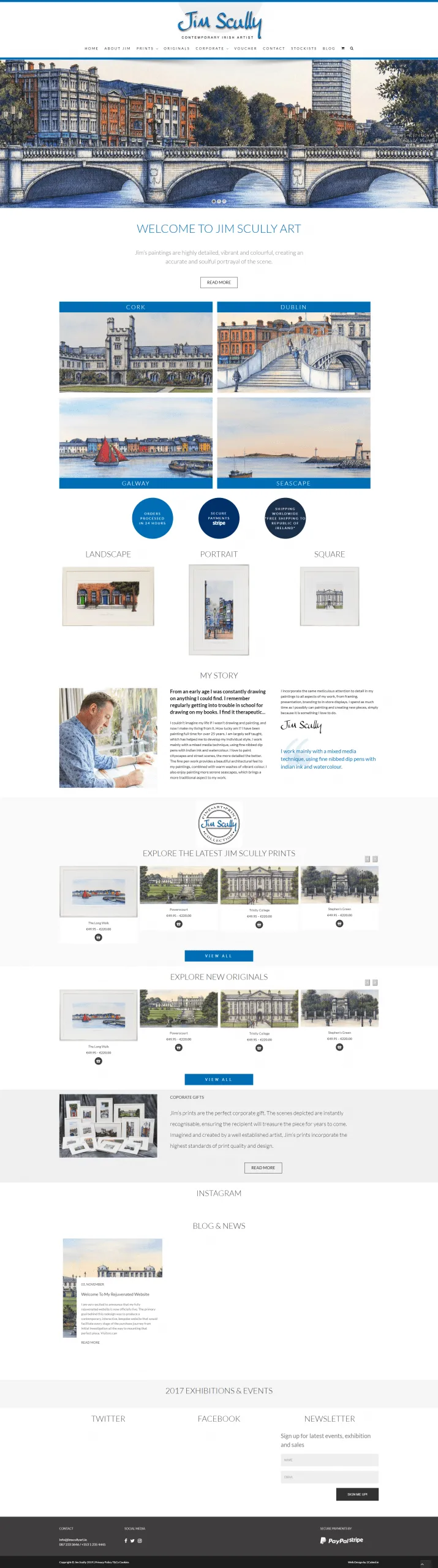 Jim Scully Art Website - 2Cubed Web Design