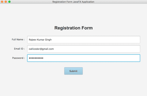 Creating a registration form in JavaFX | CalliCoder