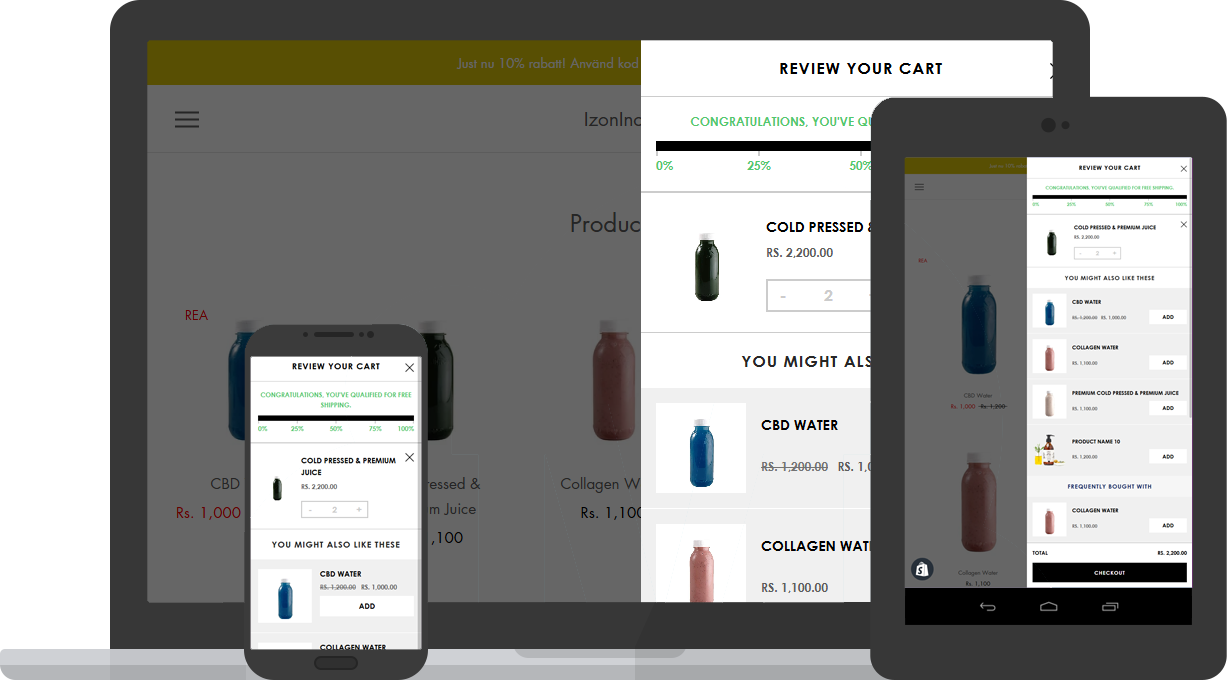 Upsell Cart Drawer A Shopify App To Add Upsell Focused Cart Drawer To