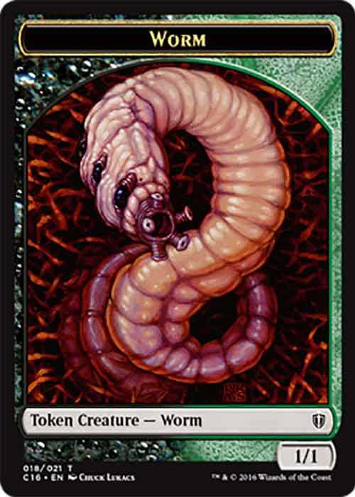1/1 Black Green Worm Creature Token | MTG.onl Tokens