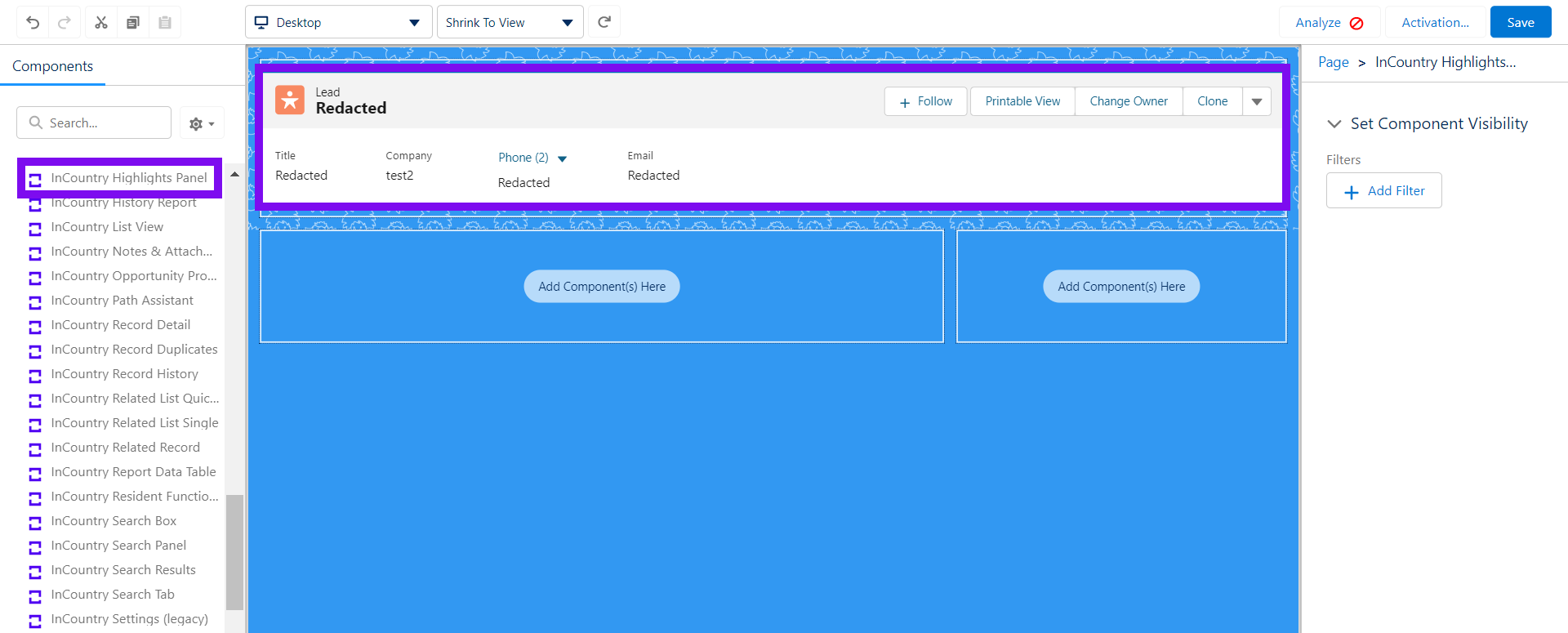 Managing web components - InCountry Docs