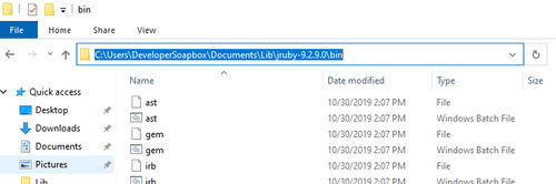 Installing JRuby on Windows 10