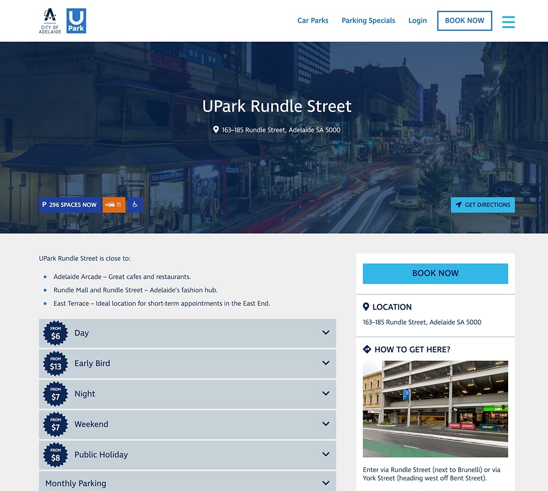 UPark Website Design | Adelaide | Blis Web Agency