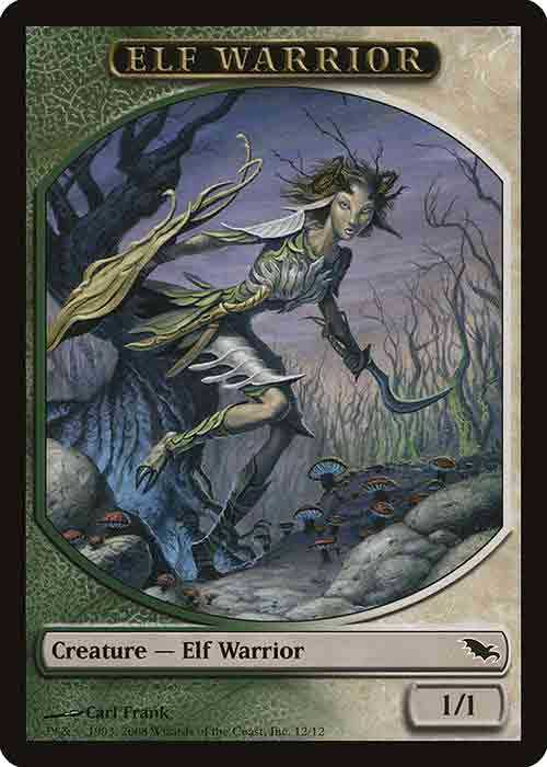 1/1 Green White Elf Warrior Creature Token | MTG.onl Tokens