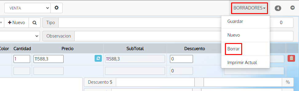 Borradores | Ninox Docs