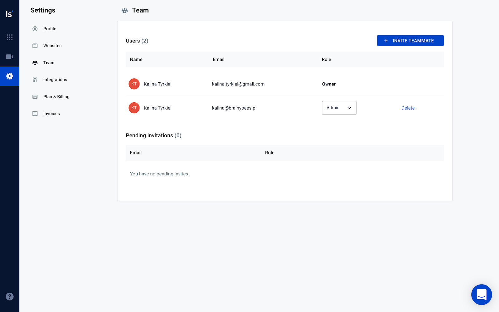 How to assign and edit user roles? | LiveSession