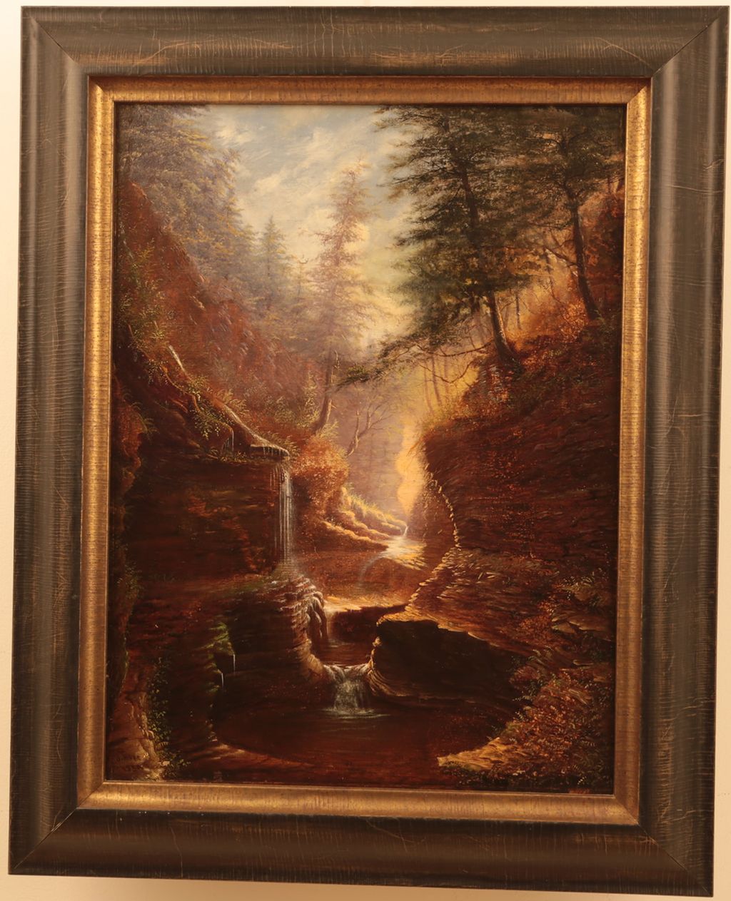James Hope Painting - Watkins Glen Rainbow Falls - 19th Century ...