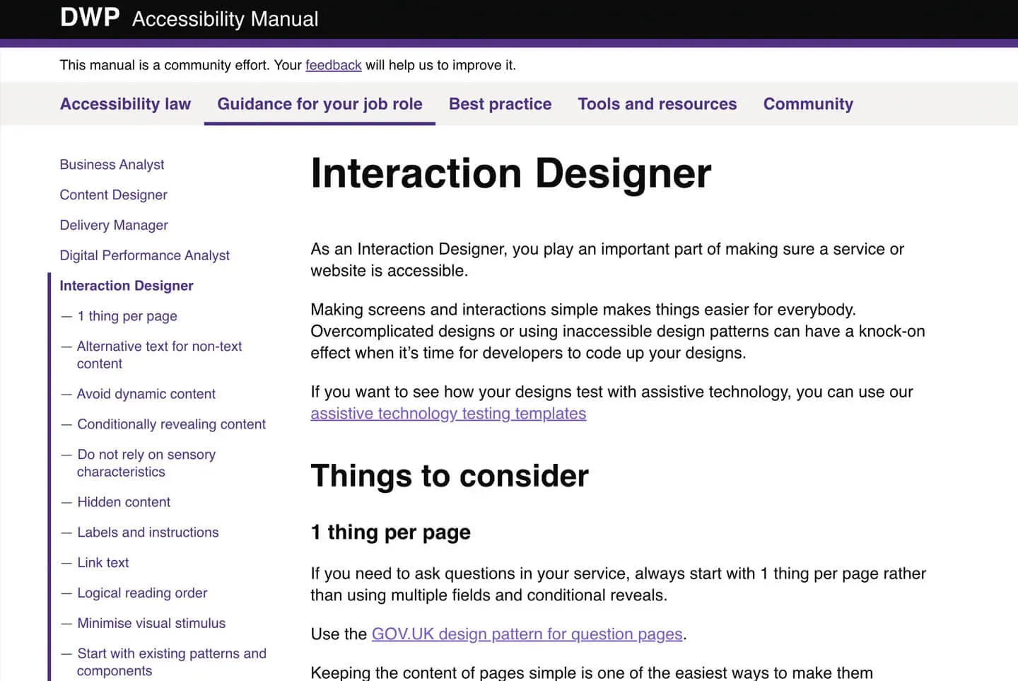 DWP Accessibility Manual - craigabbott.co.uk