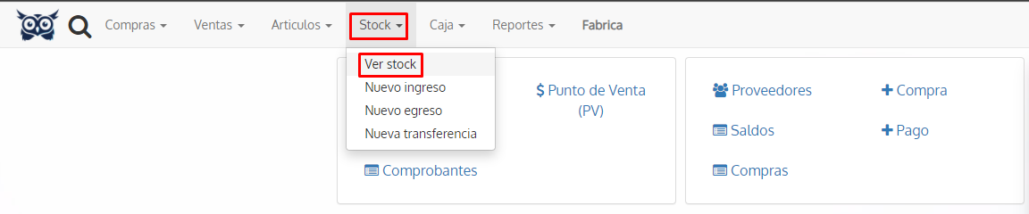 Ver stock | Ninox Docs