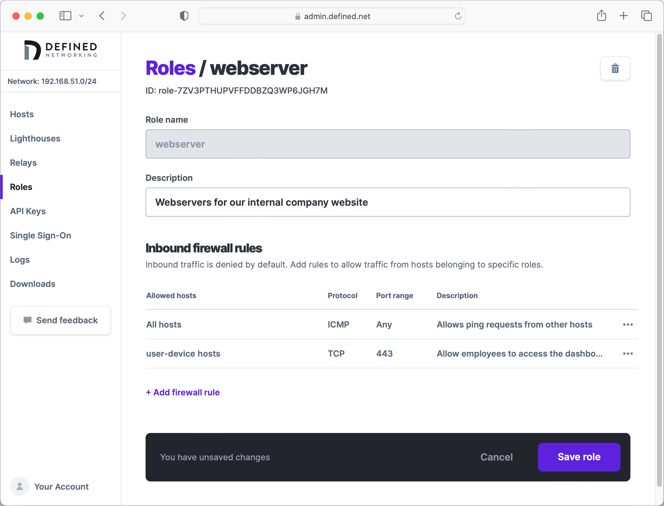 Creating Firewalls Using Roles and Tags | Managed Nebula Docs