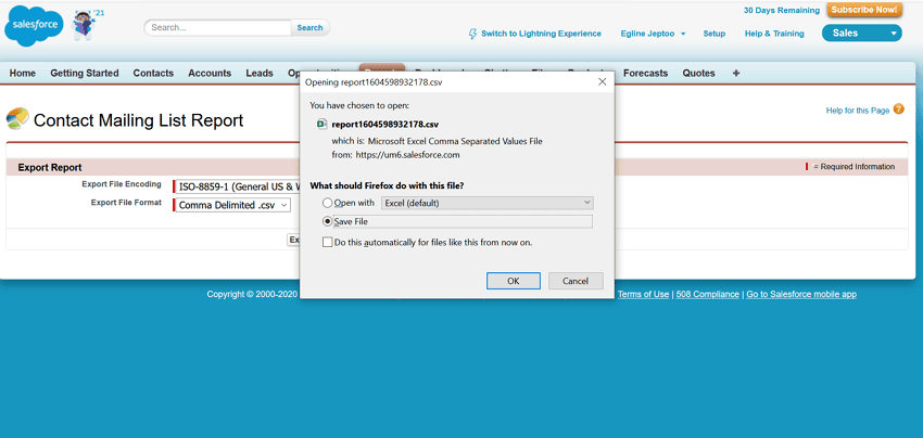 How To Export Contacts From Salesforce - Covve