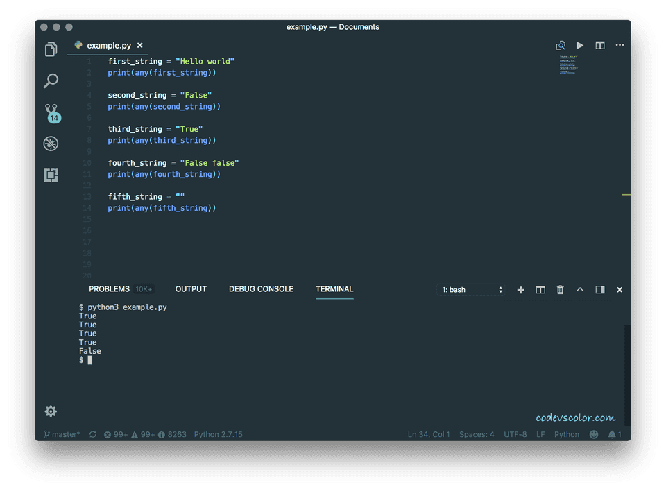 Use any() function in python to check if anything inside a iterable is ...