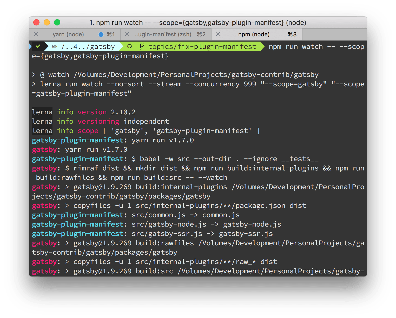 Dev Setup for contributing to Gatsbyjs Packages | Swas.io