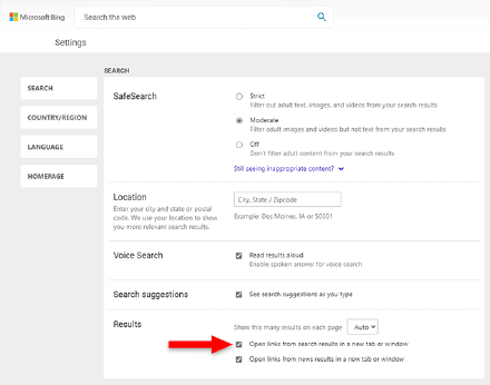 How to Stop Bing from Opening Search Results Links in a New Tab - Radu.link
