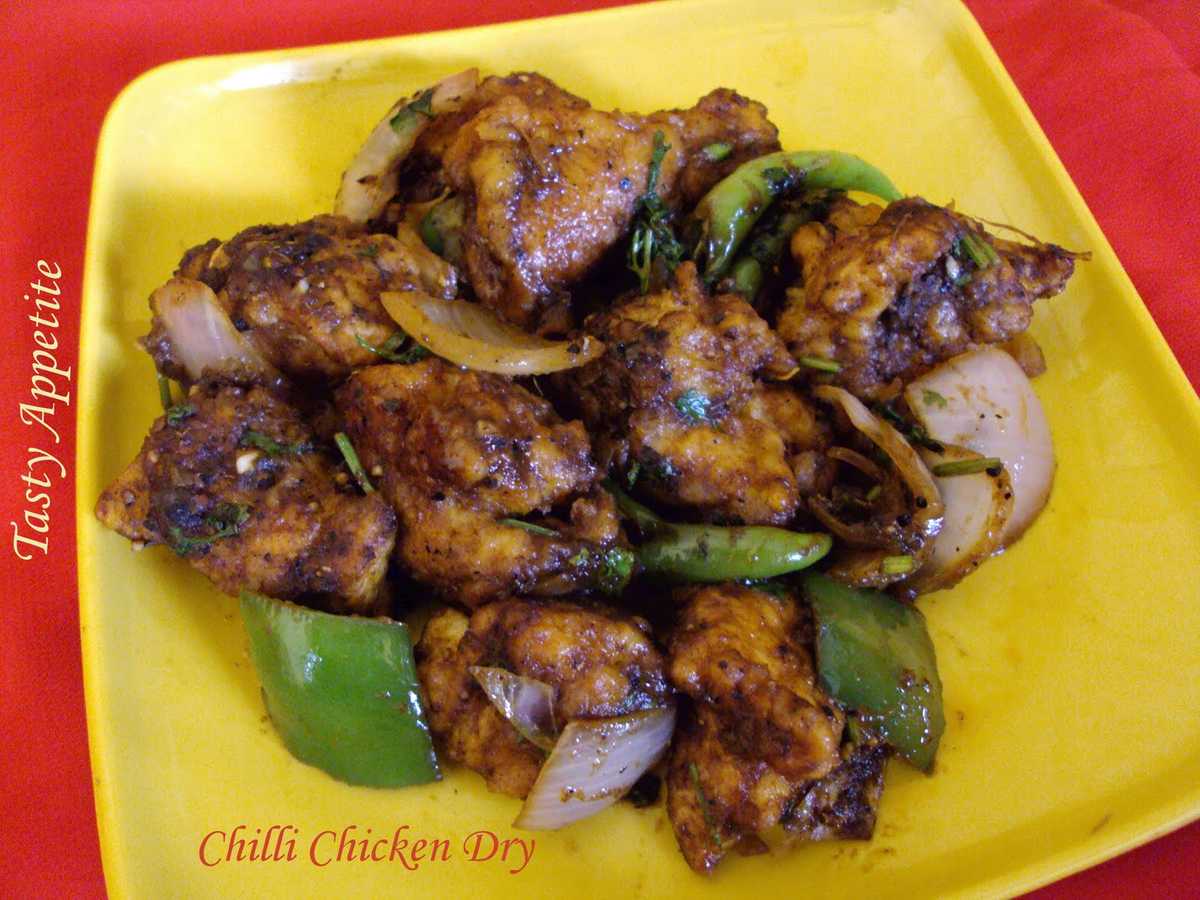 Chilly chicken Dry | Restaurant Style | Tasty Appetite