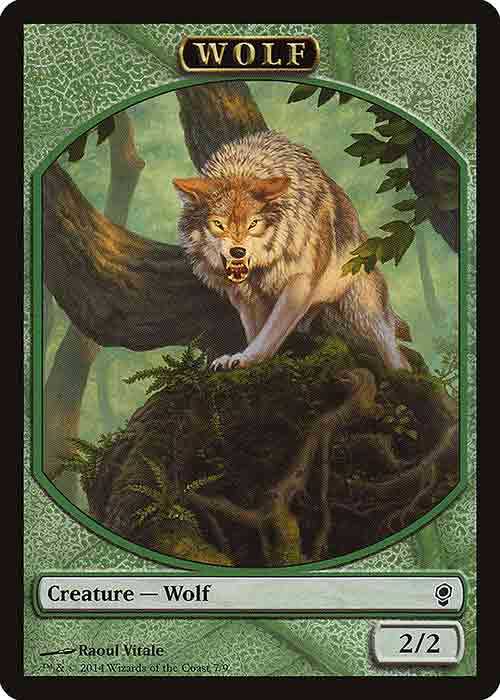2/2 Green Wolf Creature Token | MTG.onl Tokens