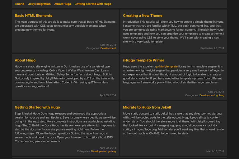 Complete List | Hugo Themes