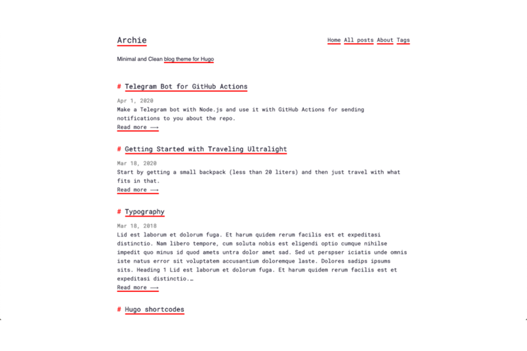 Complete List | Hugo Themes