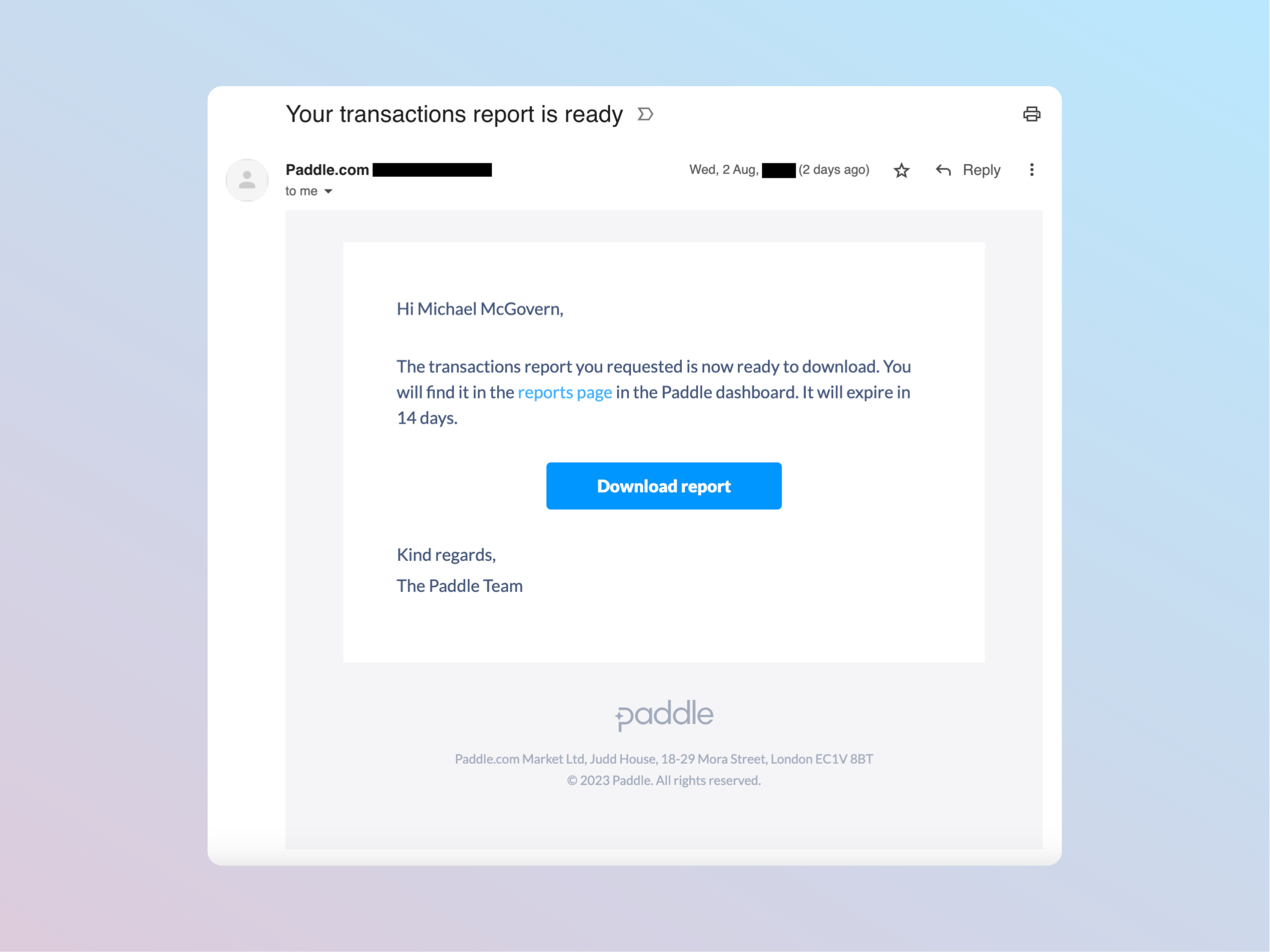 Generate reports - Paddle Developer