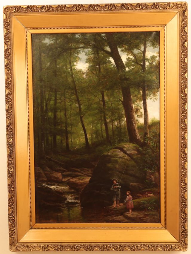 George Hetzel Painting - Ready to Fish - 19th Century American Fine Art