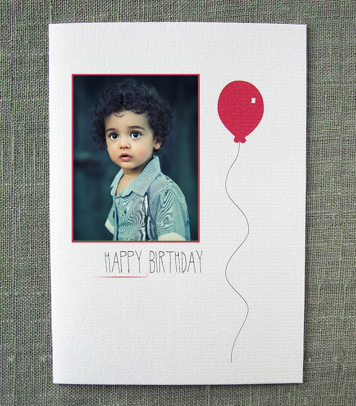 Online Greetings with happy birthday card red balloon