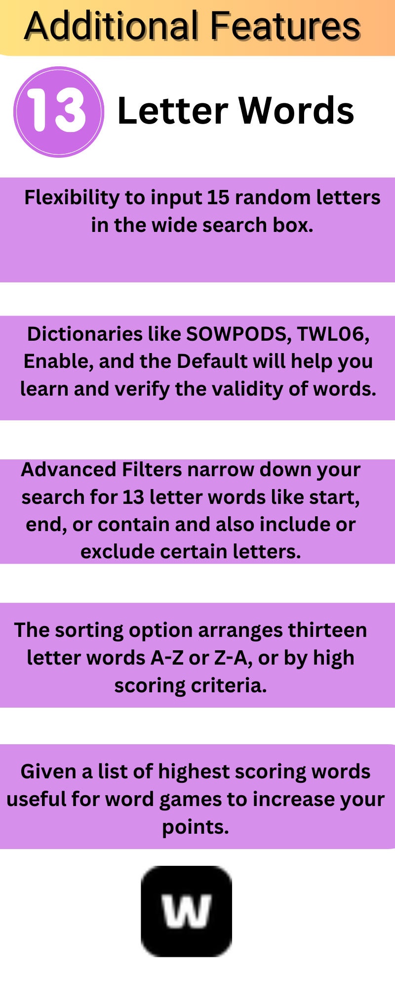 Find The List of 13 Letter Words With These Letters