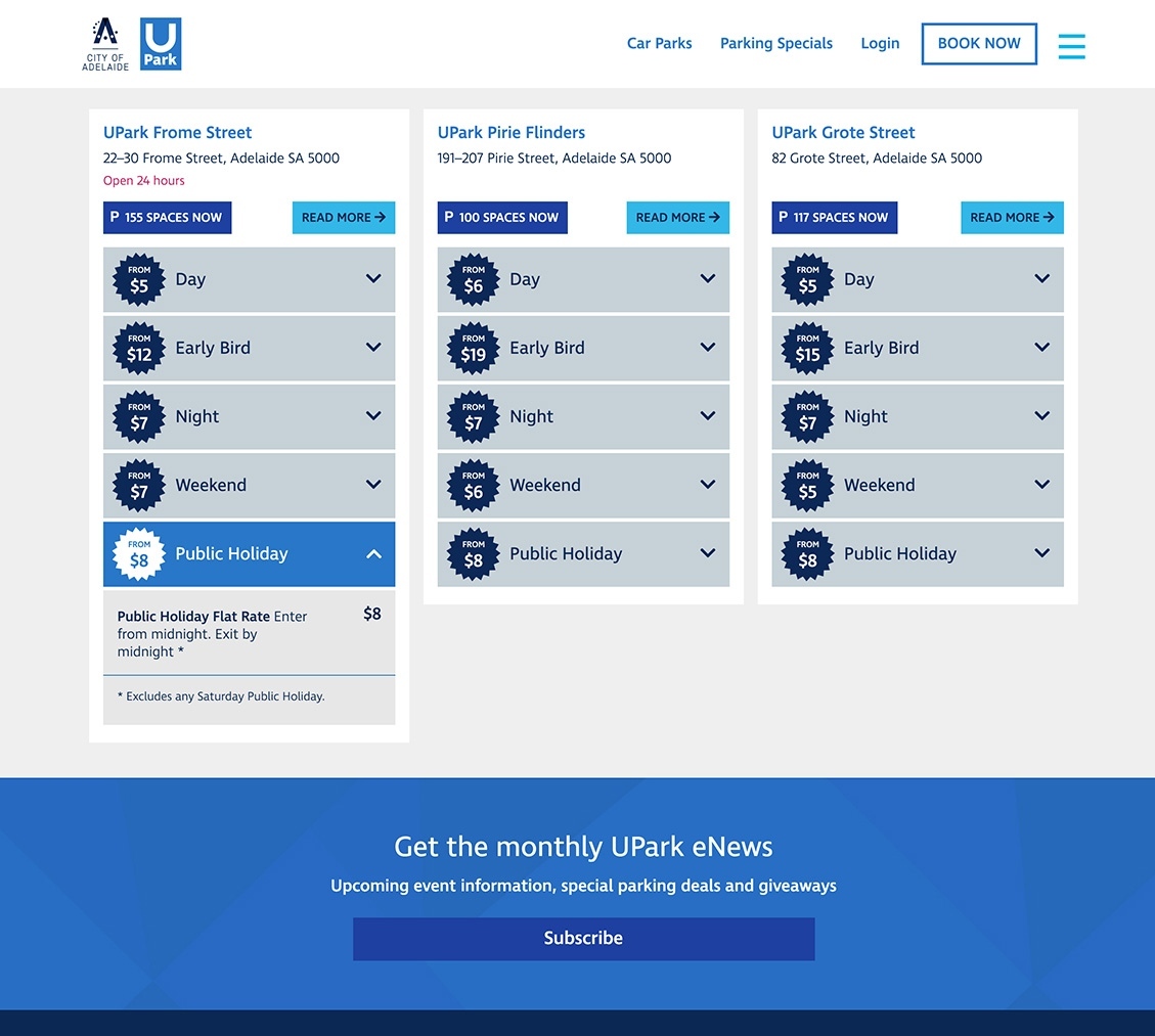 UPark Website Design | Adelaide | Blis Web Agency