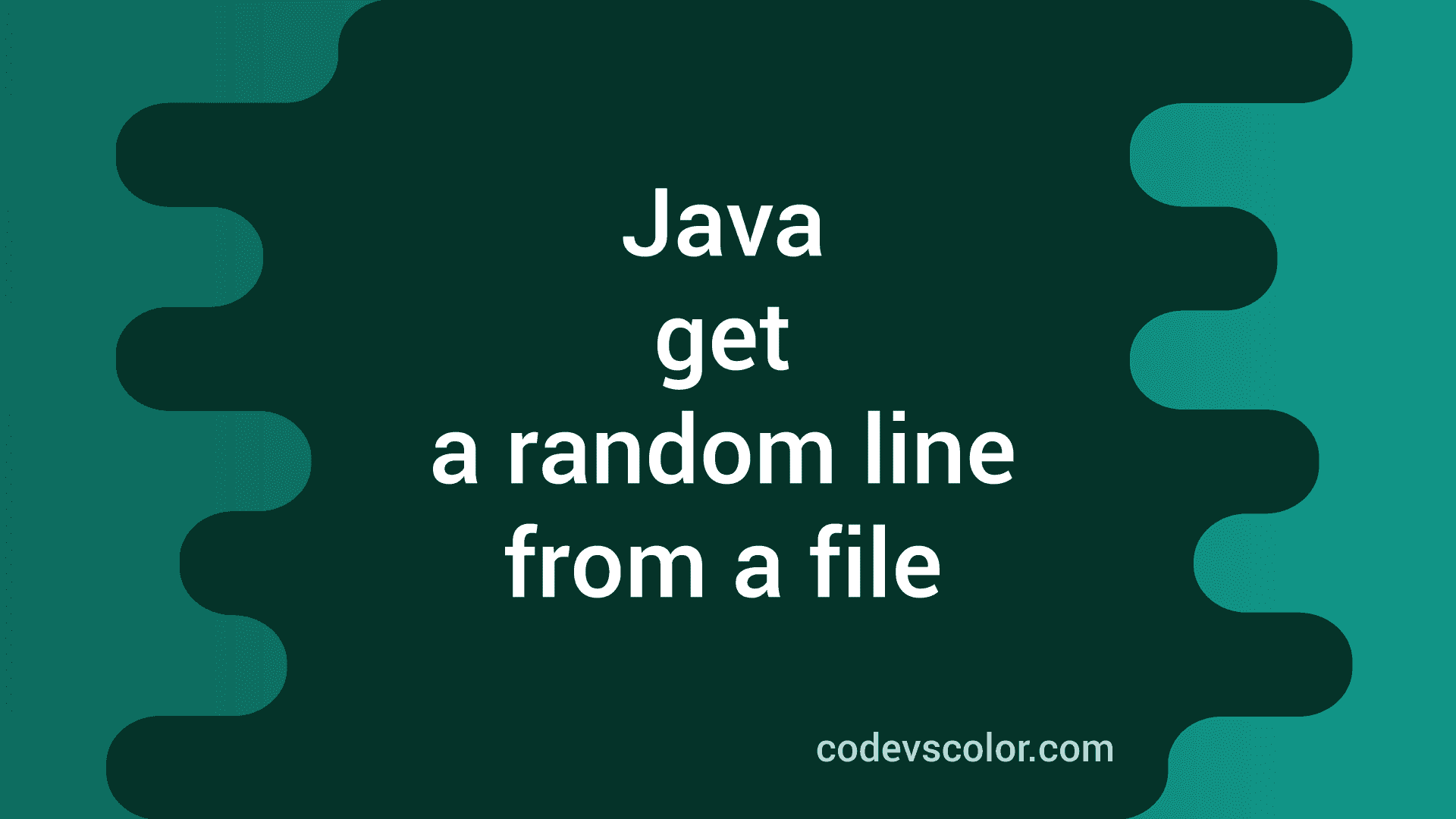 How to get a random line from a file in Java - CodeVsColor