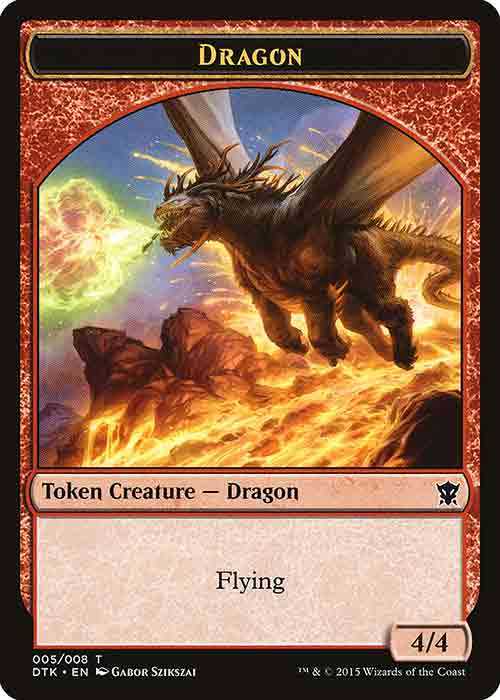 4/4 Red Dragon Creature Token | MTG.onl Tokens