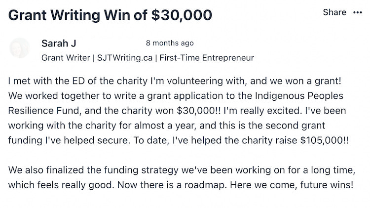 Global Grant Writing Collective Wins