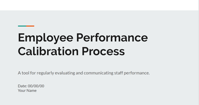 Employee Performance Calibration Process