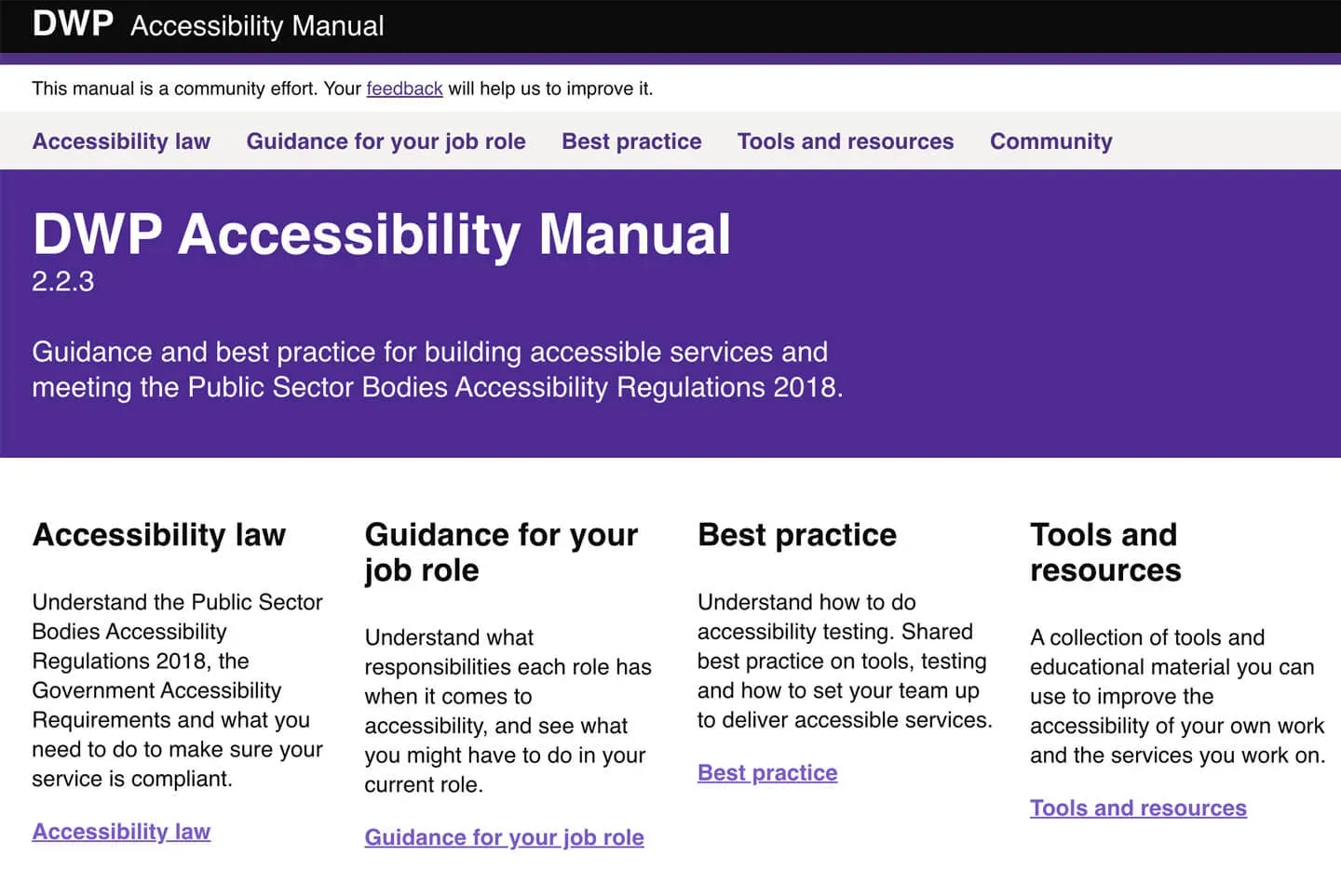 DWP Accessibility Manual - craigabbott.co.uk